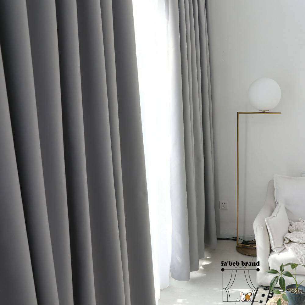 fabeb ผ้าม่านทึบชั้นเดียวกันแสง,UV รุ่น Classic Luxury ผ้าเรียบสีพื้น ...